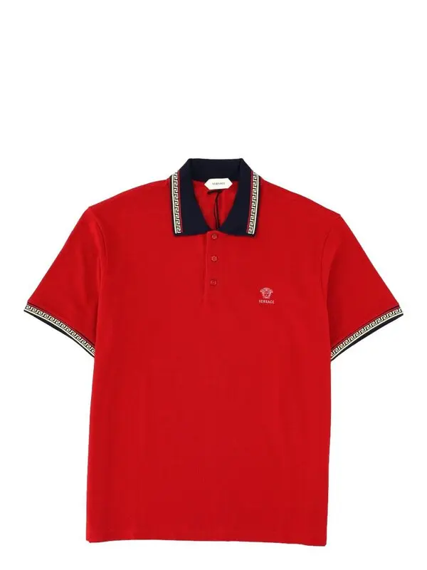 Versace Luxury 100% Cotton Polo Shirt - Red