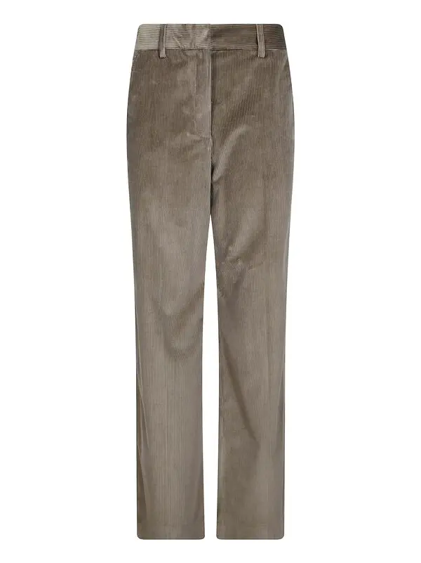 Max Mara Wide-leg Velvet Striped Pants - Marrone