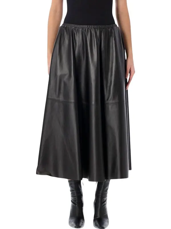 Alberta Ferretti Faux Leather Maxi Skirt - Nero