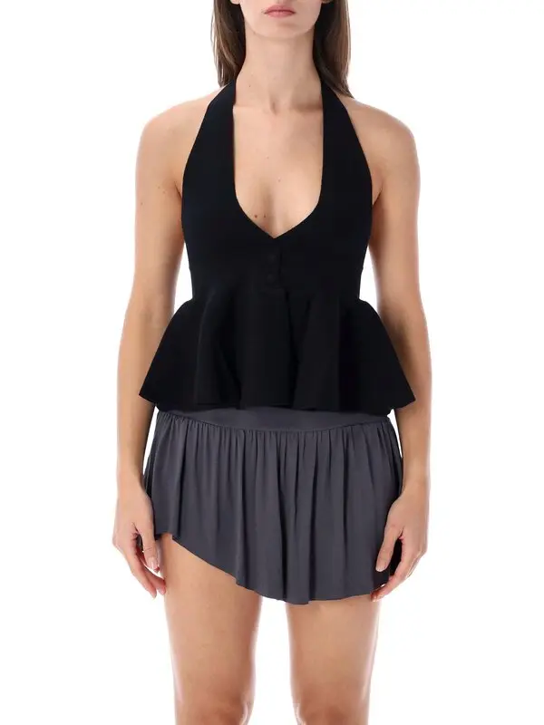 Gimaguas Halter Peplum Top - Nero
