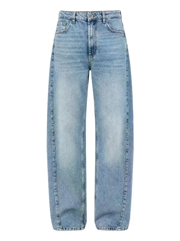 Patrizia Pepe Logo-patch Tapered Jeans - Blue
