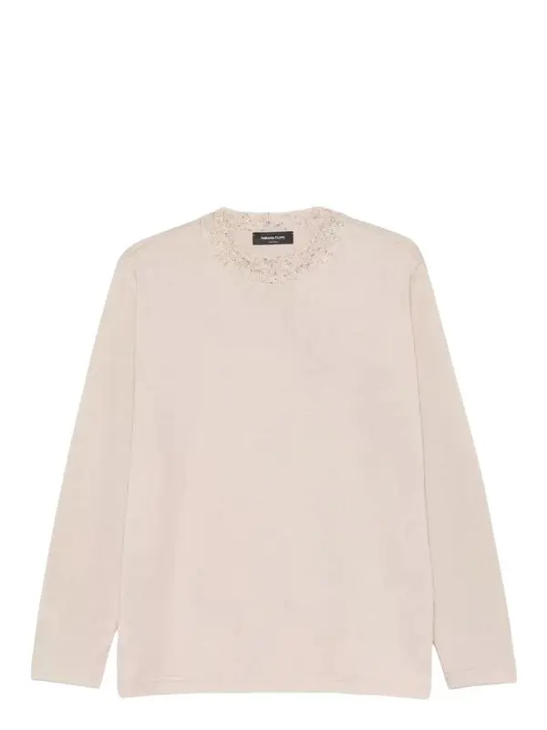 Fabiana Filippi Embellished-collar T-shirt - Neutrals