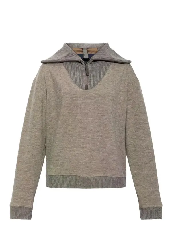 Sease Aral Zip-neck Sweater - Neutrals