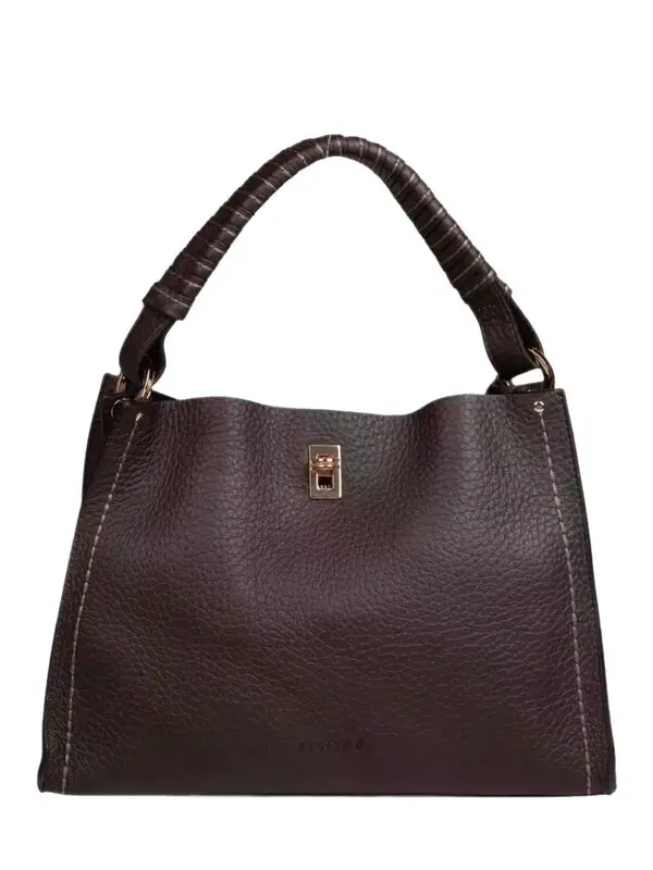 VISONA` Mia Santorini Leather Tote Bag - Brown
