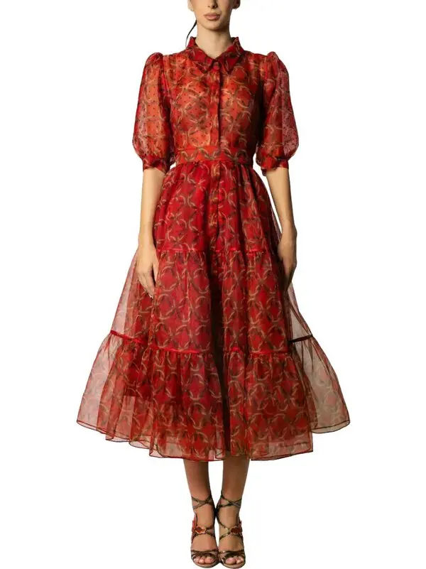 MIAU BY CLARA ROTESCU Ludovica Midi Dress - Red
