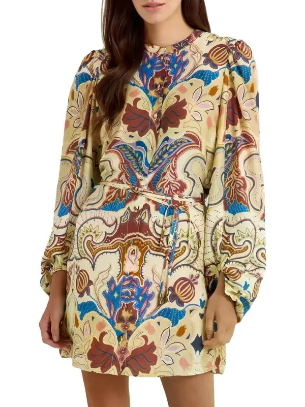 MARIE OLIVER Roxana Floral-print Mini Dress - Neutrals