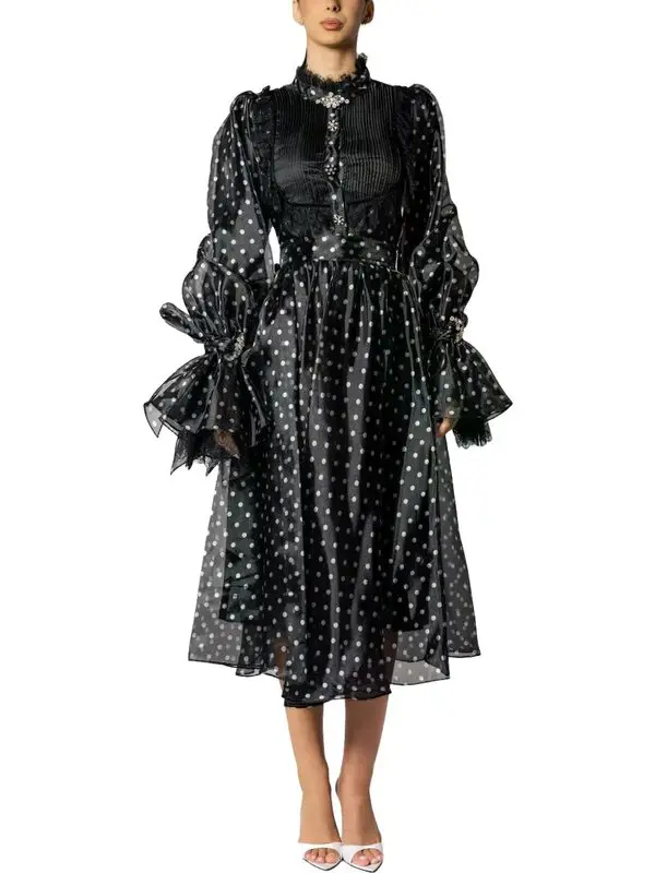 MIAU BY CLARA ROTESCU Theodora Midi Dress - Black