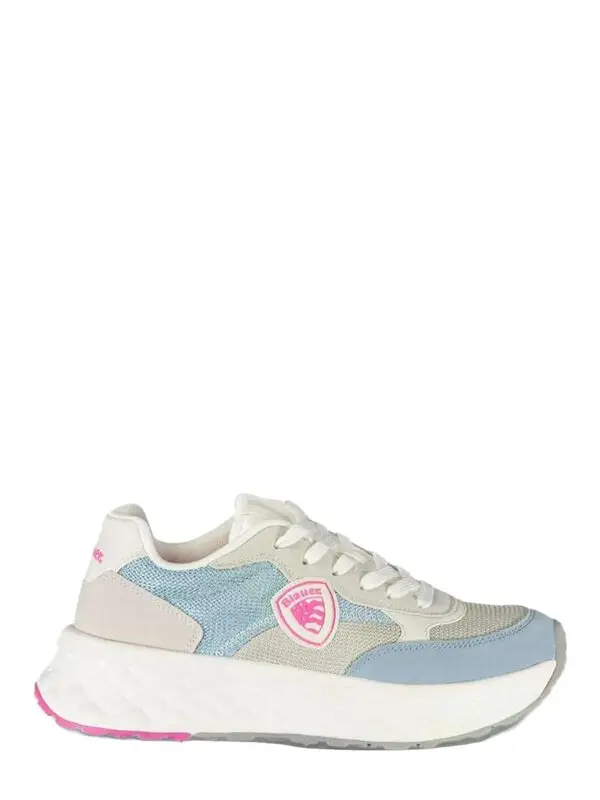 BLAUER. Panelled Logo-patch Sneakers - Blue