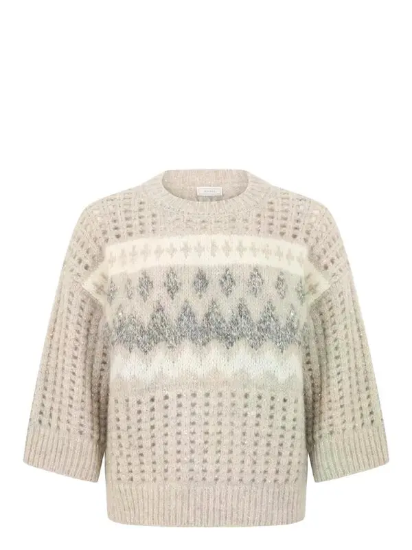 Peserico Sequin-embellished Sweater - Neutrals