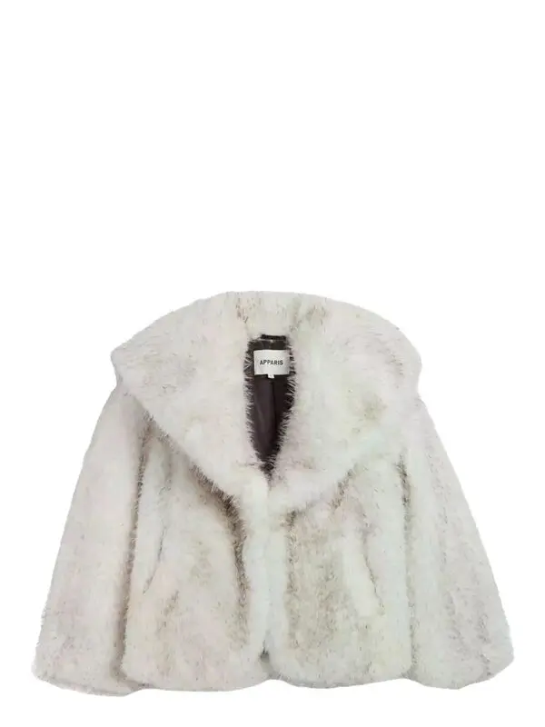 Apparis Yara Faux-fur Shawl-lapels Coat - White