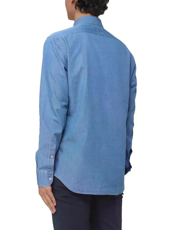 BROOKSFIELD Cotton-twill Button-down Shirt - Blue