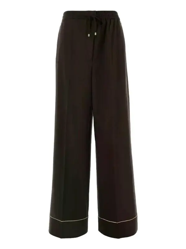 Sportmax Piped-trim Drawstring Trousers - Brown