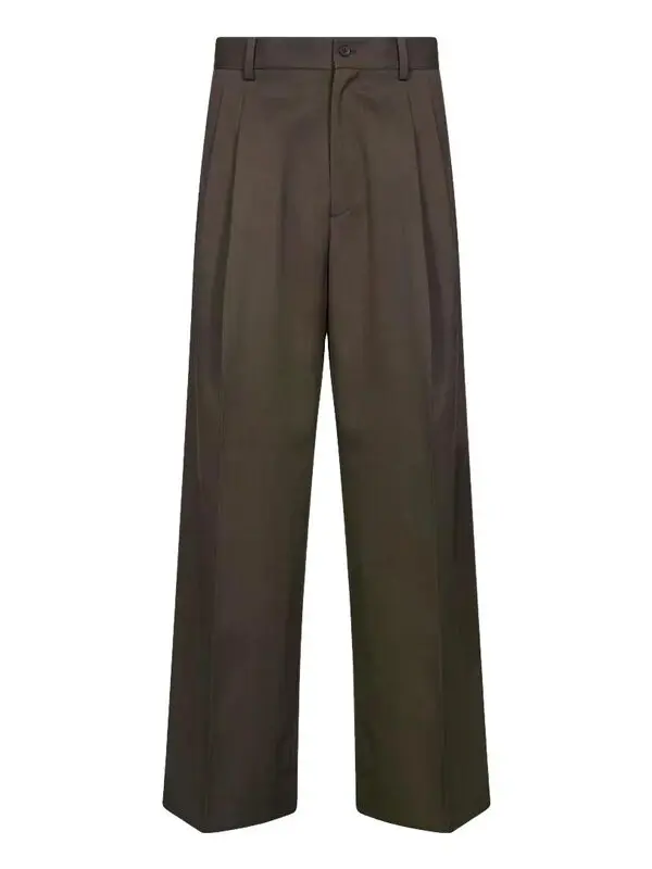 SSSTEIN Pleated Wide-leg Trousers - Brown