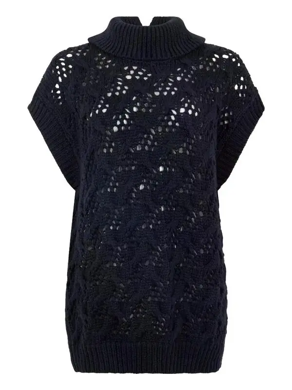Peserico Cable-knit Roll-neck Sweater - Blue