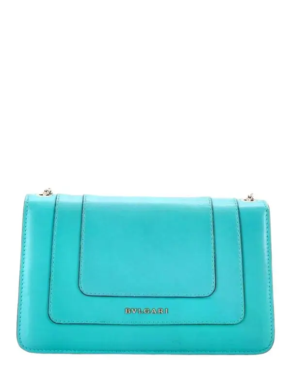 BVLGARI Serpenti Forever Shoulder Bag Leather Small Crossbody Bag - Blue
