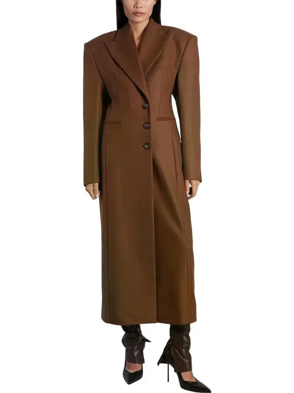 Andamane Ottavia Single-breasted Coat - Brown