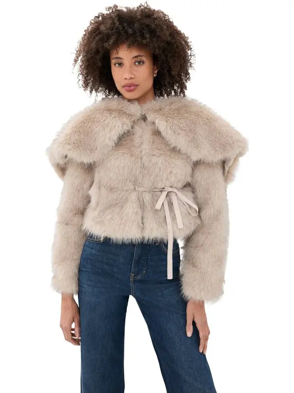 HOUSE OF SUNNY Gaia Faux Fur Jacket - Dipped
