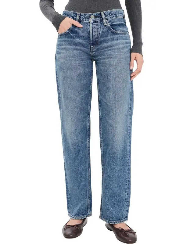 Moussy Vintage Clinton Straight Low Jeans - Blue