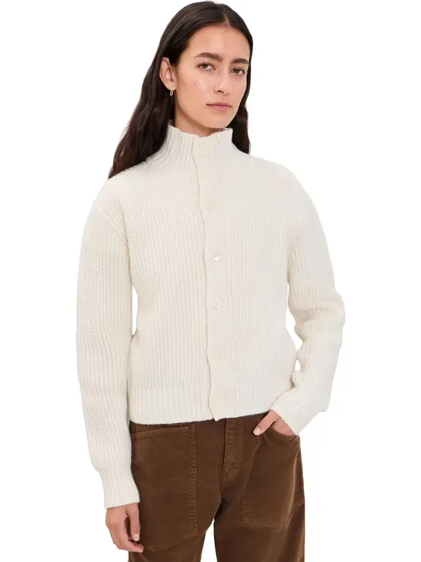 DUNST High Neck Cardigan - Cream