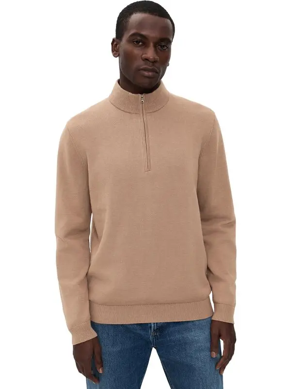RHONE Commuter 1/4 Zip Sweater - Pecan