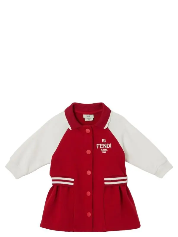 Fendi And White Fleece Baby Dress - Red