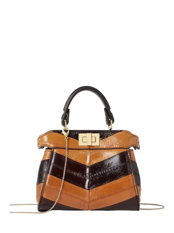 Fendi Two-tone Hagfish Leather Miniature - Black