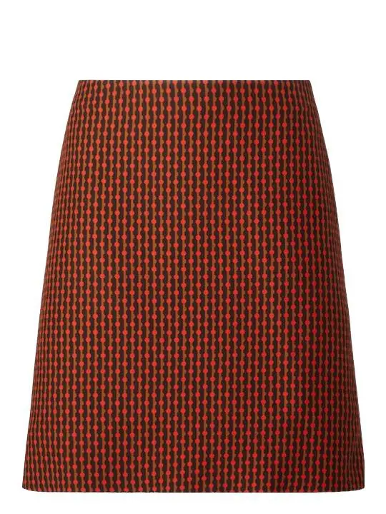 Fendi Dots Red And Black Wool And Silk Skirt - Brown