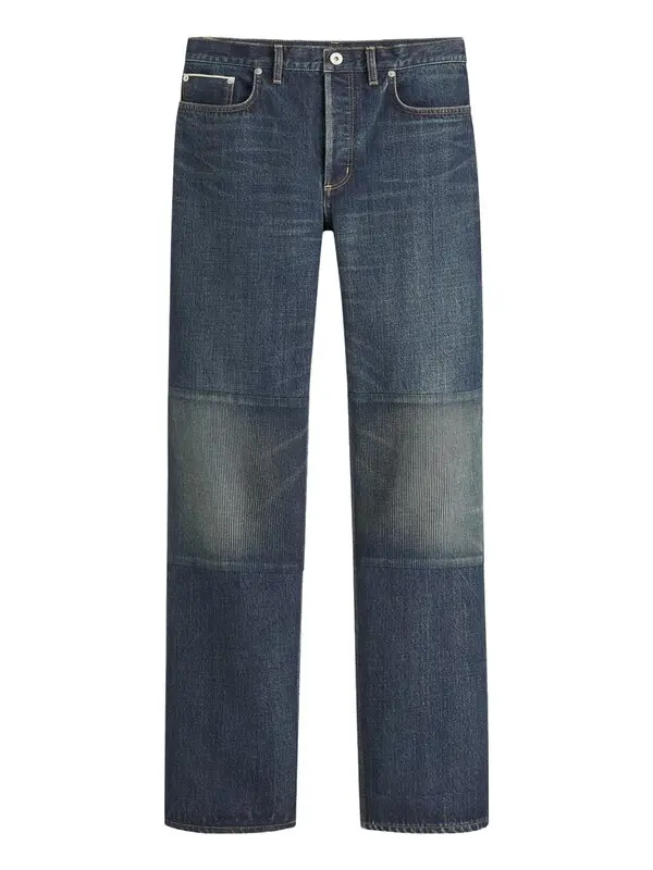 Dior Straight Leg Panelled Jeans - Blue