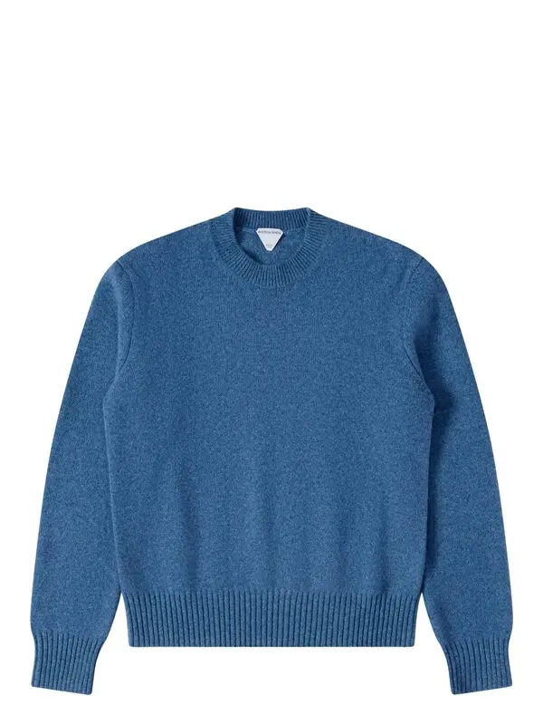 Bottega Veneta Intrecciato Elbow-patch Crewneck Sweater - Blue
