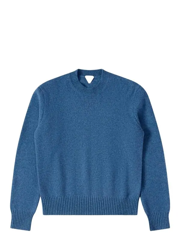 Bottega Veneta Intrecciato Elbow-patch Crewneck Sweater - Blue