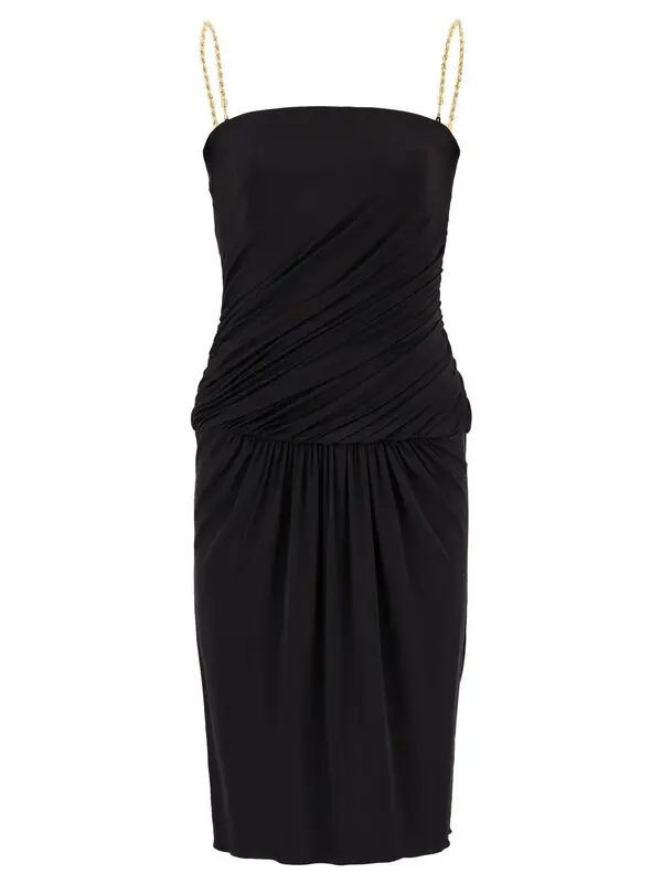 FERRAGAMO Tube Dress With Chain Strap Detail - Black