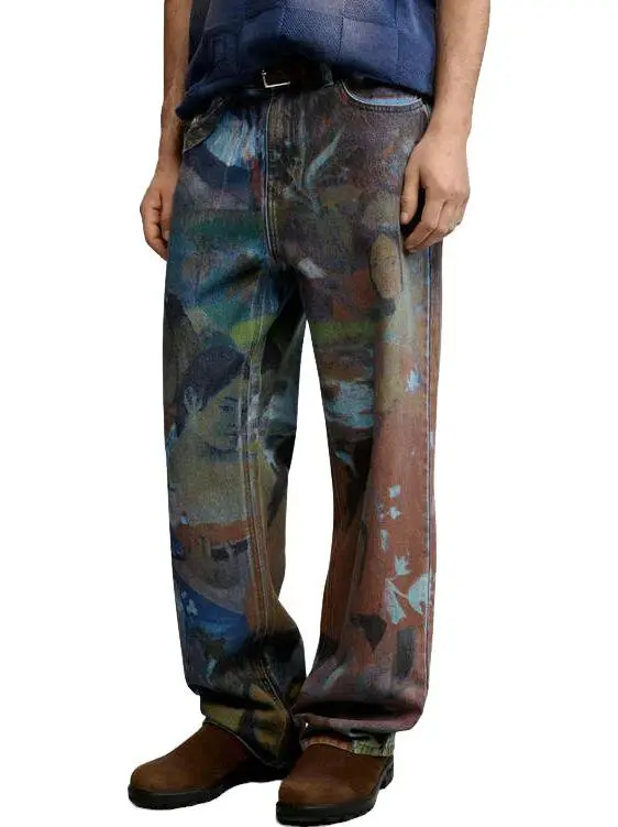 Desigual Graphic Straight Leg Jeans - Blue