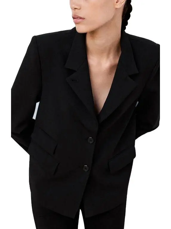Mango Straight Cut Blazer - Black