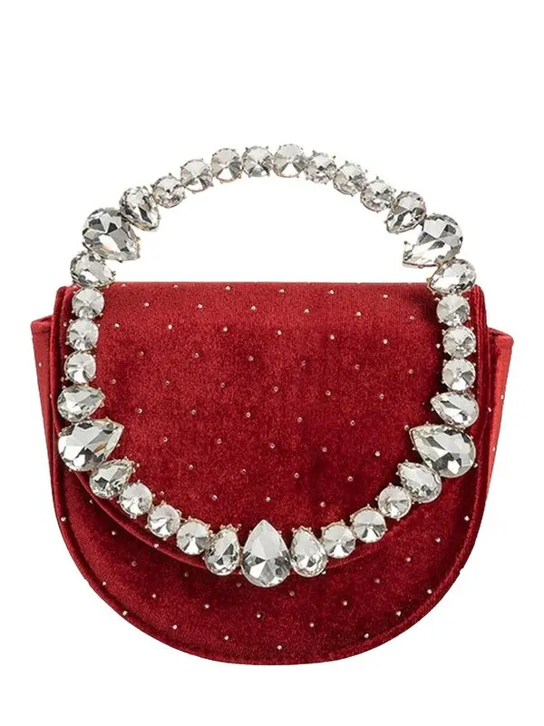 MELIE BIANCO Trudie Velvet Crossbody Bag - Red