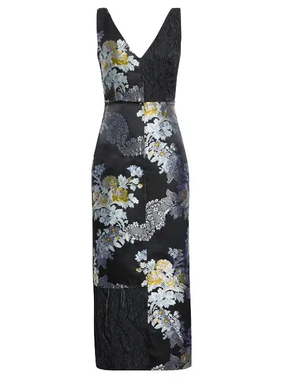 Erdem Historic Jacquard Midi Dress - Black/multi