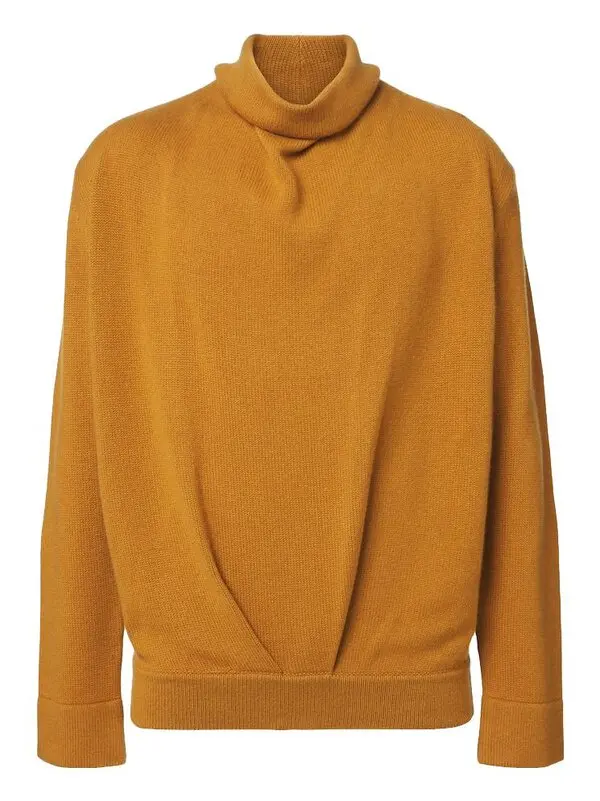 Valentino Garavani Draped Cashmere Turtleneck Sweater - Brown