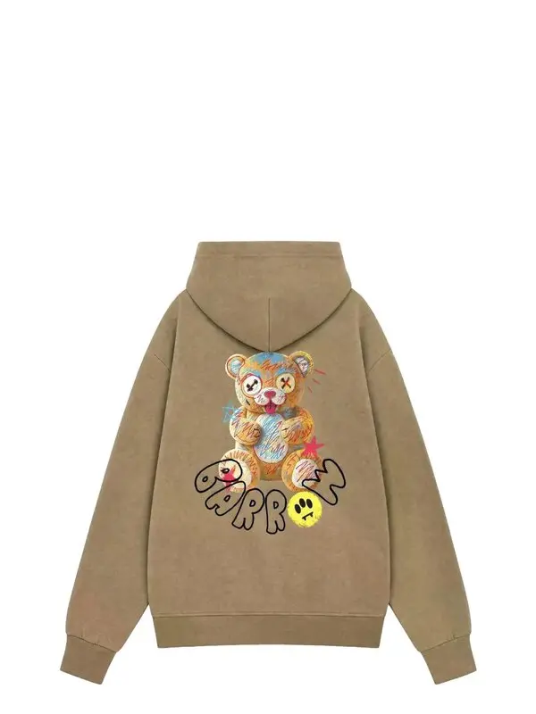 BARROW Logo-print Teddy-bear Hoodie - Neutrals