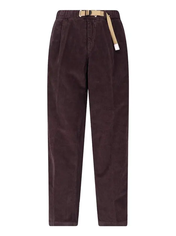 WHITE SAND Corduroy Belt Trousers - Red