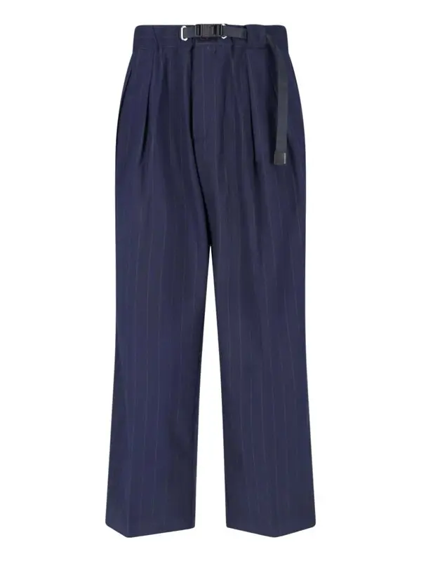 WHITE SAND Straight-leg Trousers With Belt - Blue