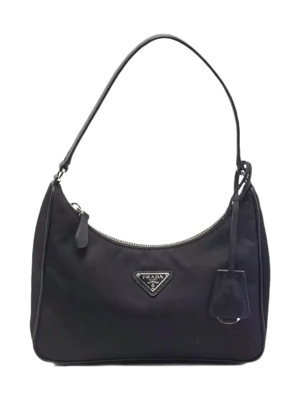 Prada Re-edition 2005 Leather Shoulder Bag - Black