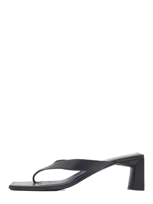 Balenciaga Double Square Thong Sandals - Black