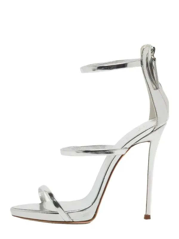 GIUSEPPE ZANOTTI Harmony Patent Leather Sandals - Silver
