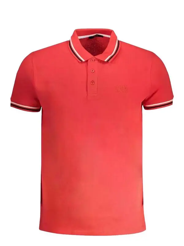 Roberto Cavalli Logo-embroidered Tipped Polo Shirt - Red