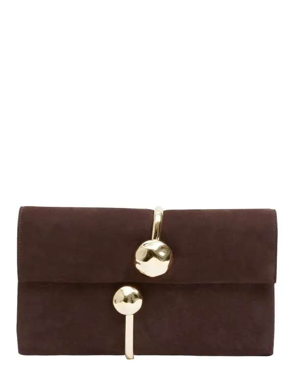 Simkhai Amaya Nubuck Leather Clutch - Brown