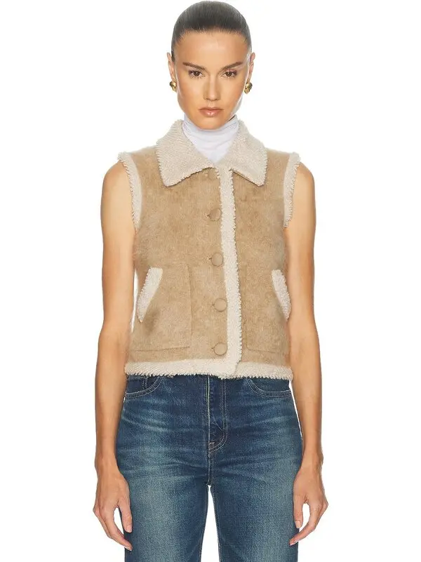 Guest In Residence Grizzly Wrangler Vest - Camel