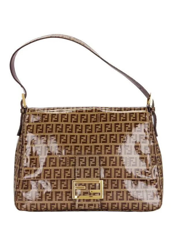 Fendi Zucchino Mama Baguette Shoulder Bag - Brown