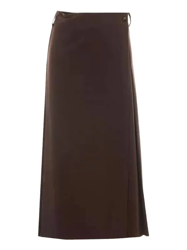 RUE DU BAC High-waisted Pleated Midi Skirt - Brown