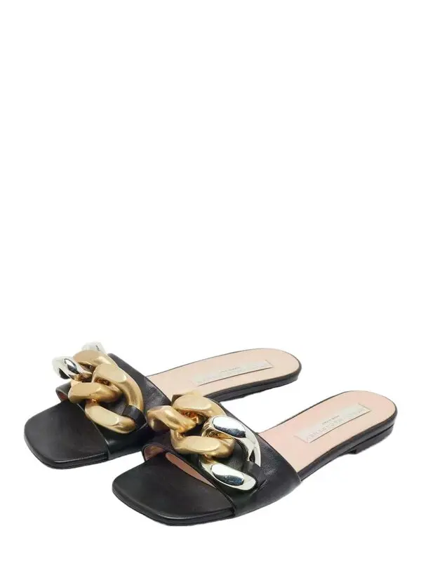 Stella McCartney Falabella Chain-link Sandals - Black