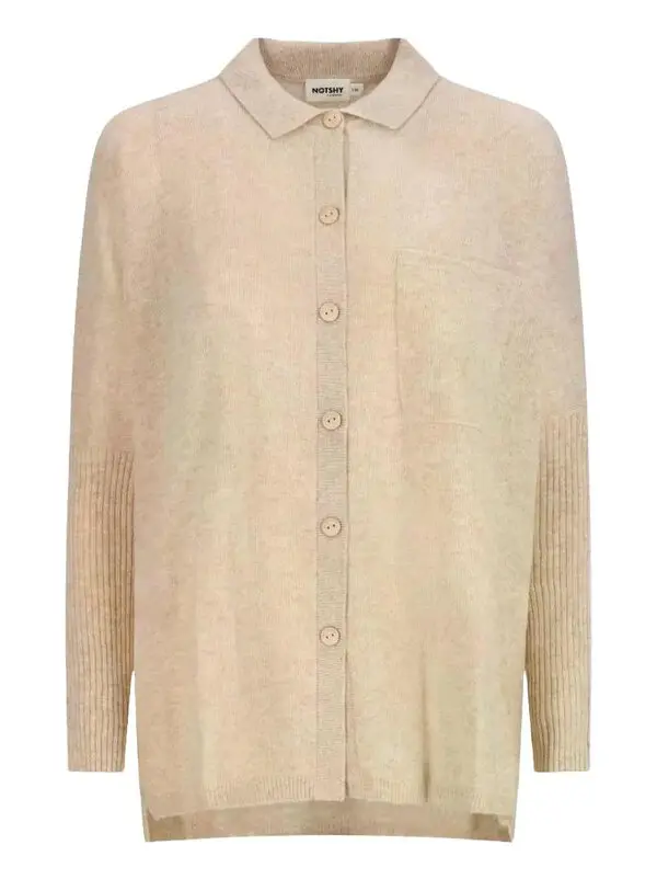 NOTSHY Andrea Button-down Cashmere Shirt - Neutrals