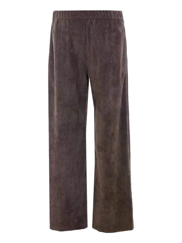 RUE DU BAC Ribbed Velvet-effect Wide-leg Trousers - Brown